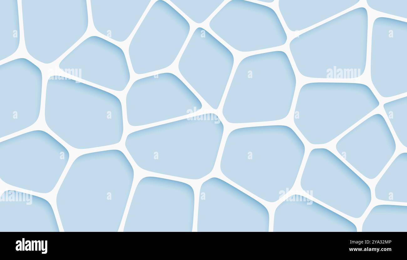 blue and white voronoi grid lines cell structure pattern background ...
