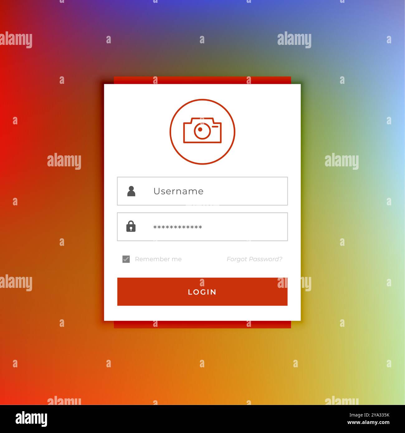 eye catching login form theme template for social profile vector Stock ...