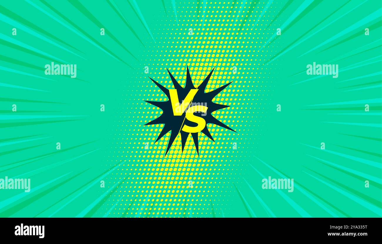 eye catching versus vs tournament poster in cartoon style vector Stock ...