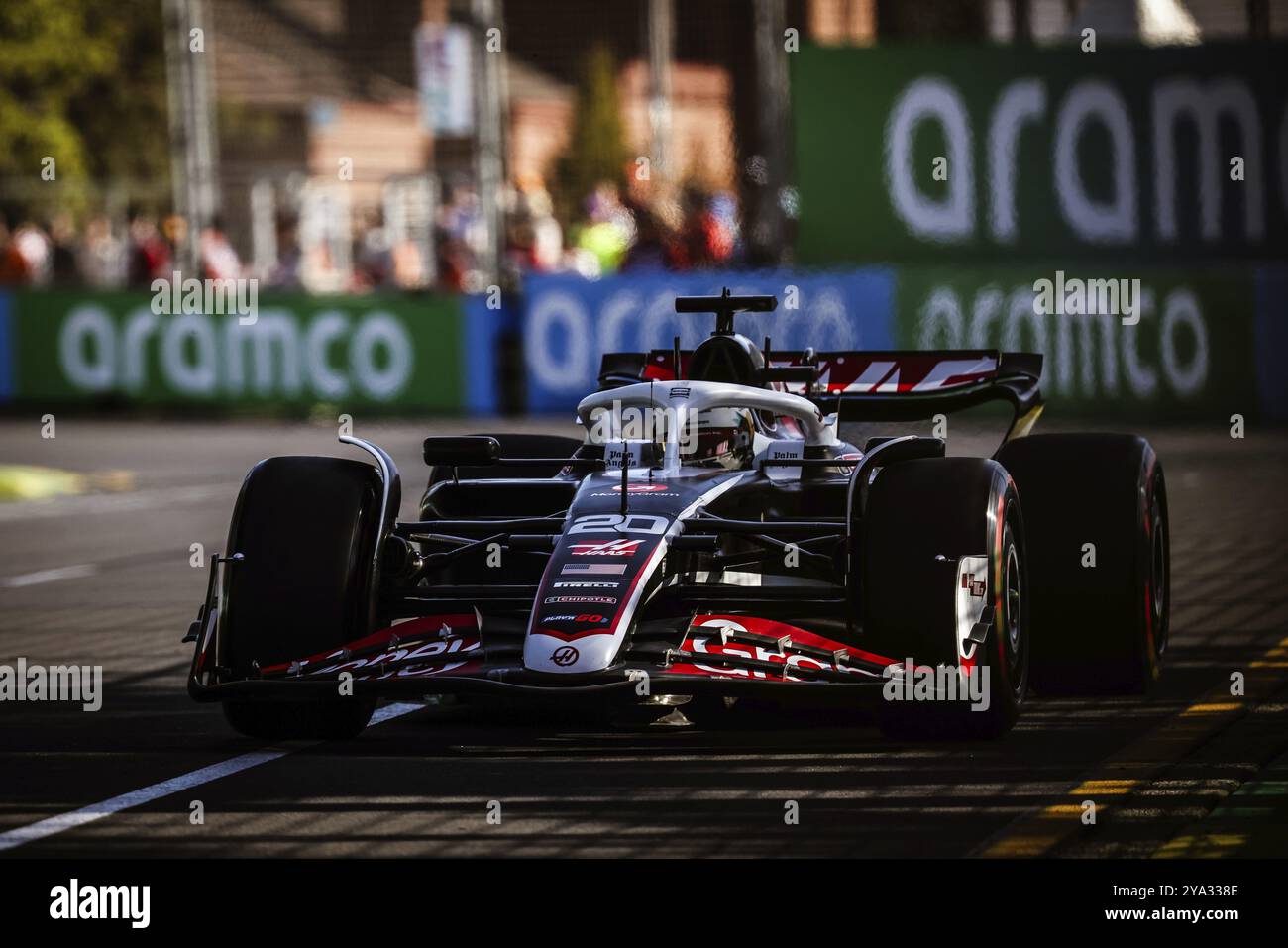 MELBOURNE, AUSTRALIA, MARCH 22: Kevin Magnussen of Denmark drives the ...