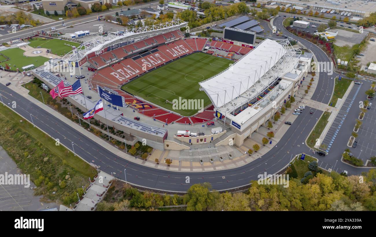 Aerial view of America First Field, home of the Real Salt Lake and ...