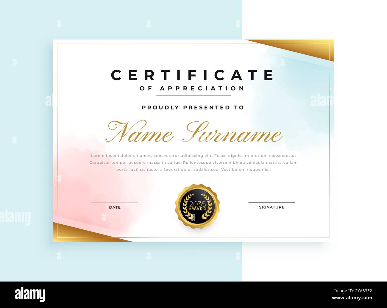 decorative certificate of honor template for winner recognition vector ...