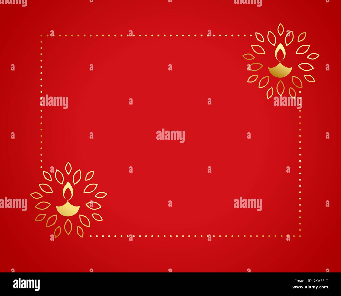 decorative shubh diwali diya red backdrop with empty space vector Stock ...