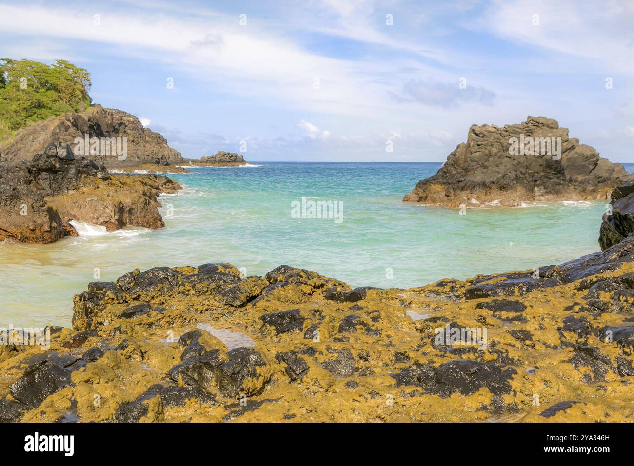 Turquoise water around the Two Brothers rocks, Fernando de Noronha ...