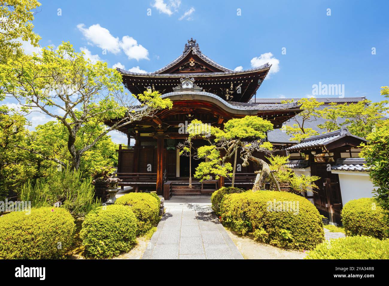 The famous Eikando temple (Eikan-do) on a warm spring day in Kyoto ...