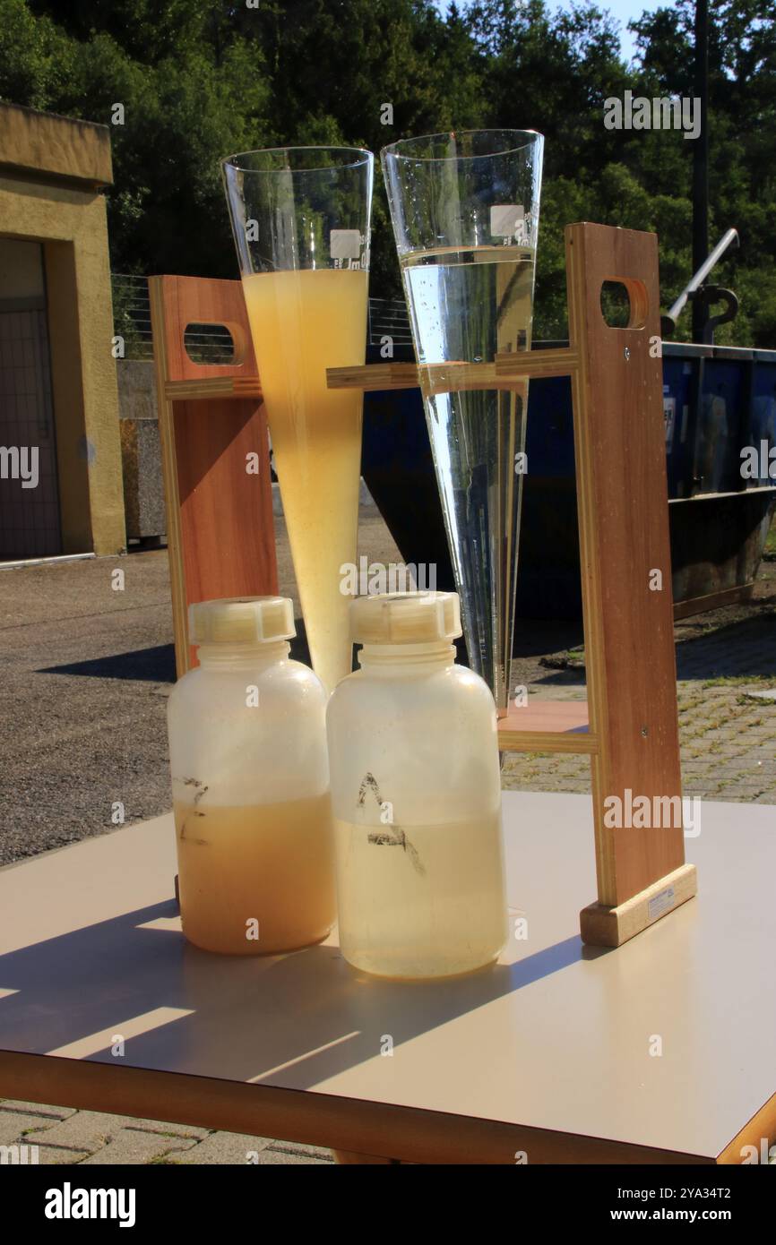 Experimental setup to determine the settling behaviour in the inlet and ...