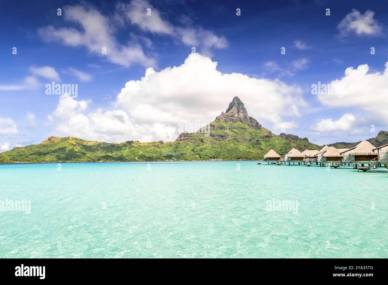 Bora Bora Island, French Polynesia. Web banner in panoramic view this ...
