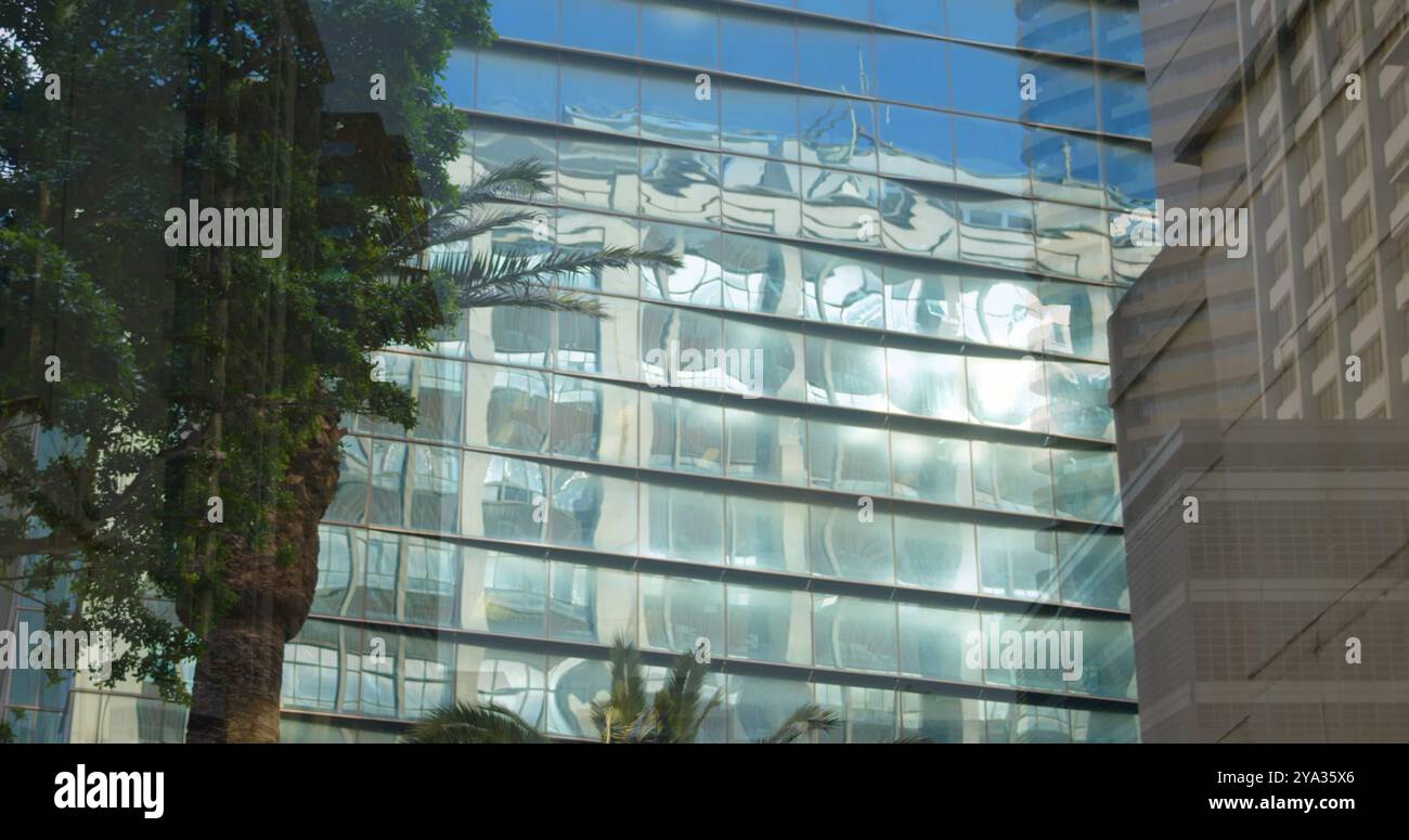 Image of cityscape with moving modern buildings in city in the ...