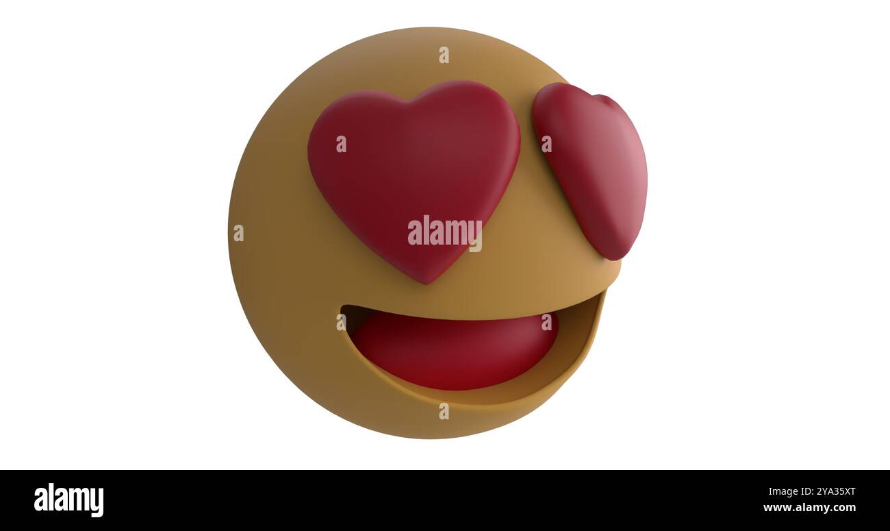 Smiling face heart eyes on Cut Out Stock Images & Pictures - Alamy