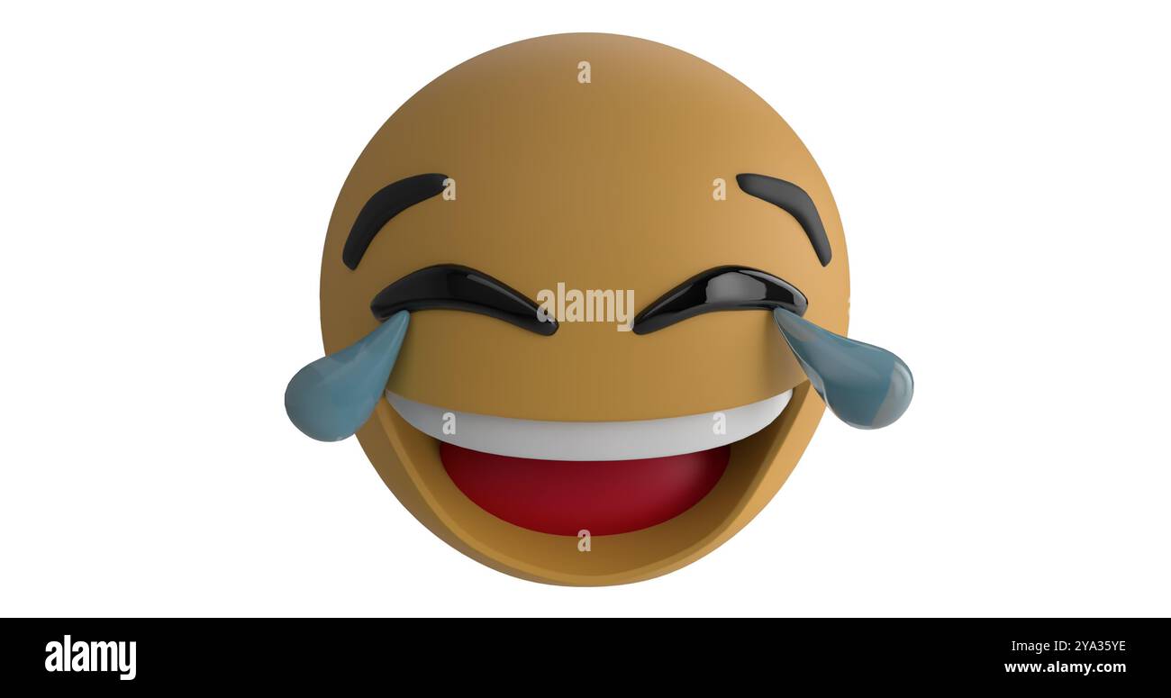 Image of a laughing LOL emoji icon on a white background 4k Stock Photo ...