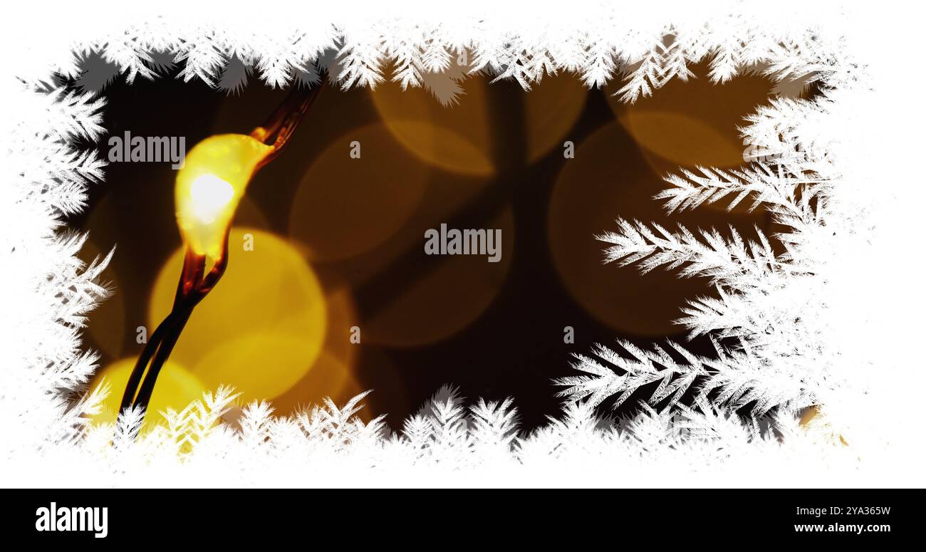 Digital composite of Christmas tree border with lights Stock Photo - Alamy