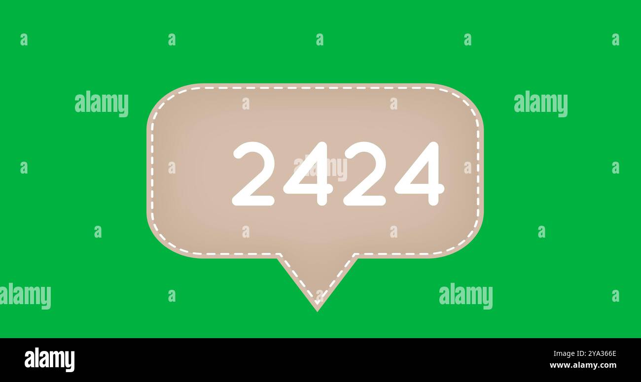 Image of counting numbers in a chat box on a green background 4k Stock ...