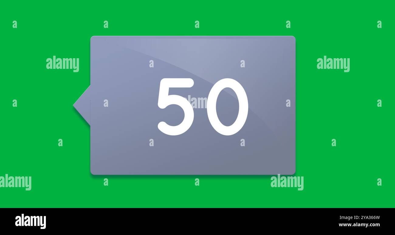 Image of numbers increasing on a grey box on a green background 4k ...