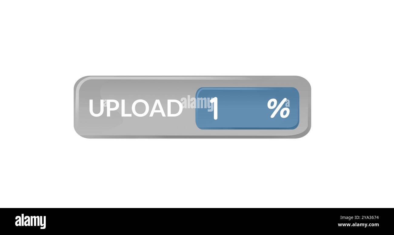 Image of a grey box with uploading percentage on a white background 4k ...
