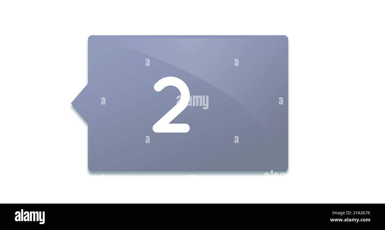 Image of numbers increasing in a grey chat box with a white background ...