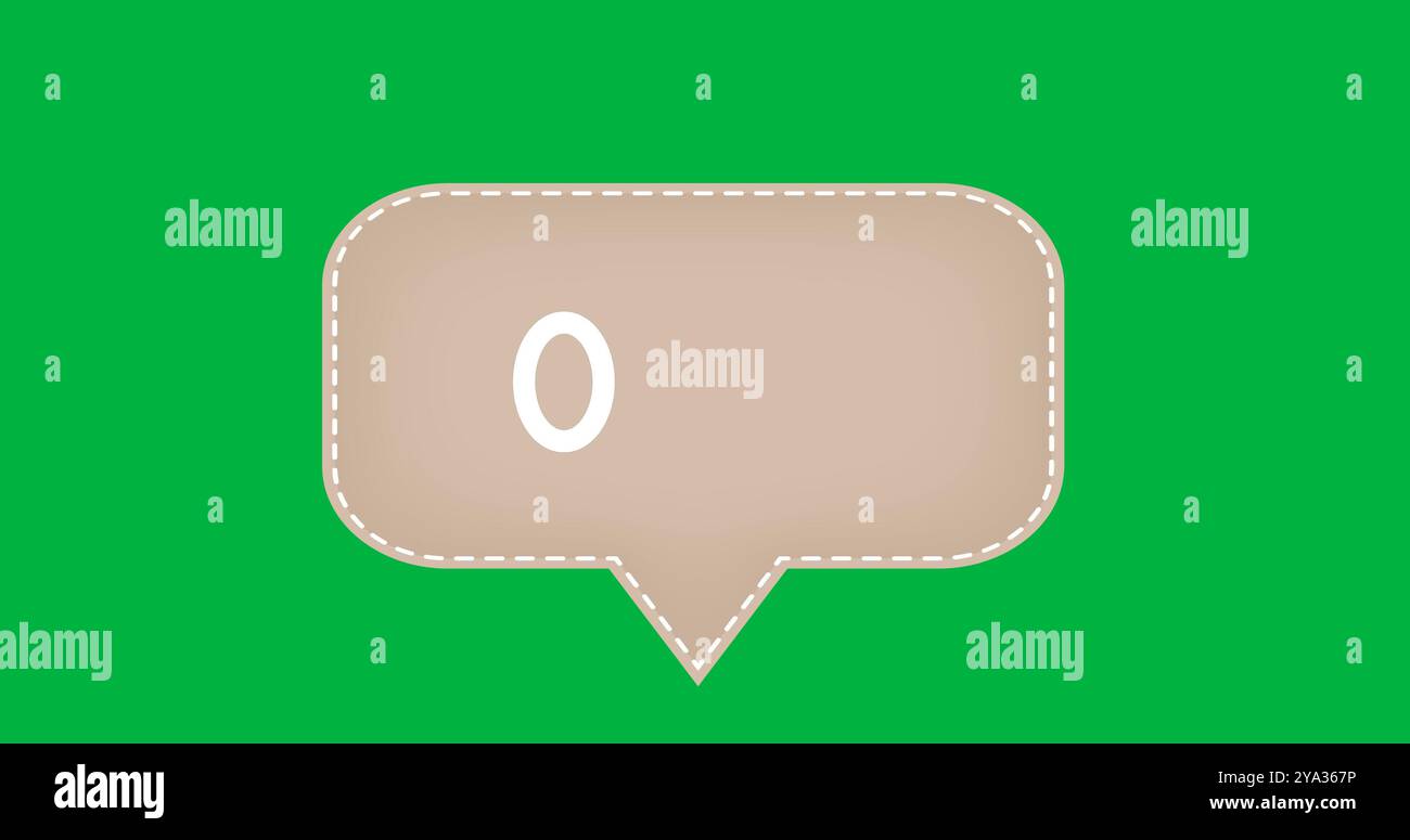 Image of counting numbers in a chat box on a green background 4k Stock ...