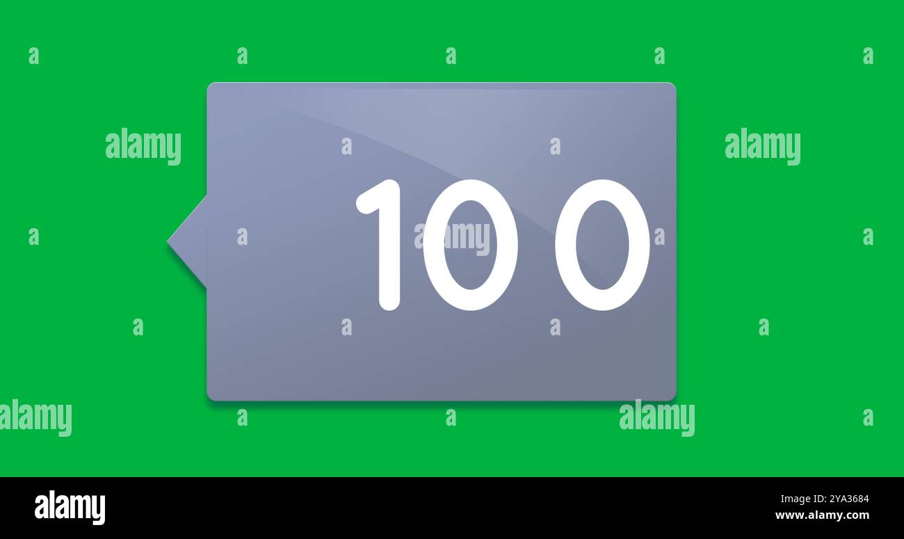 Image of numbers increasing on a grey box on a green background 4k ...