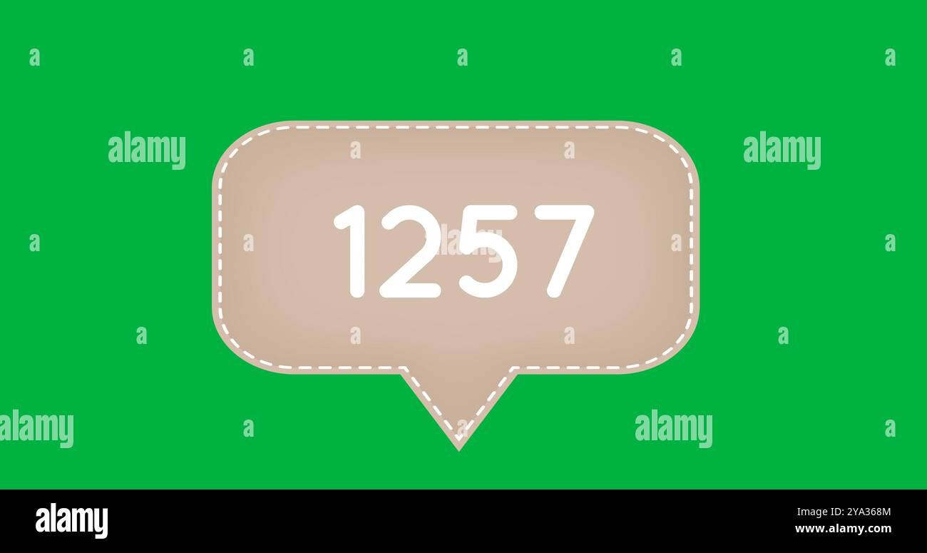 Image of counting numbers in a chat box on a green background 4k Stock ...
