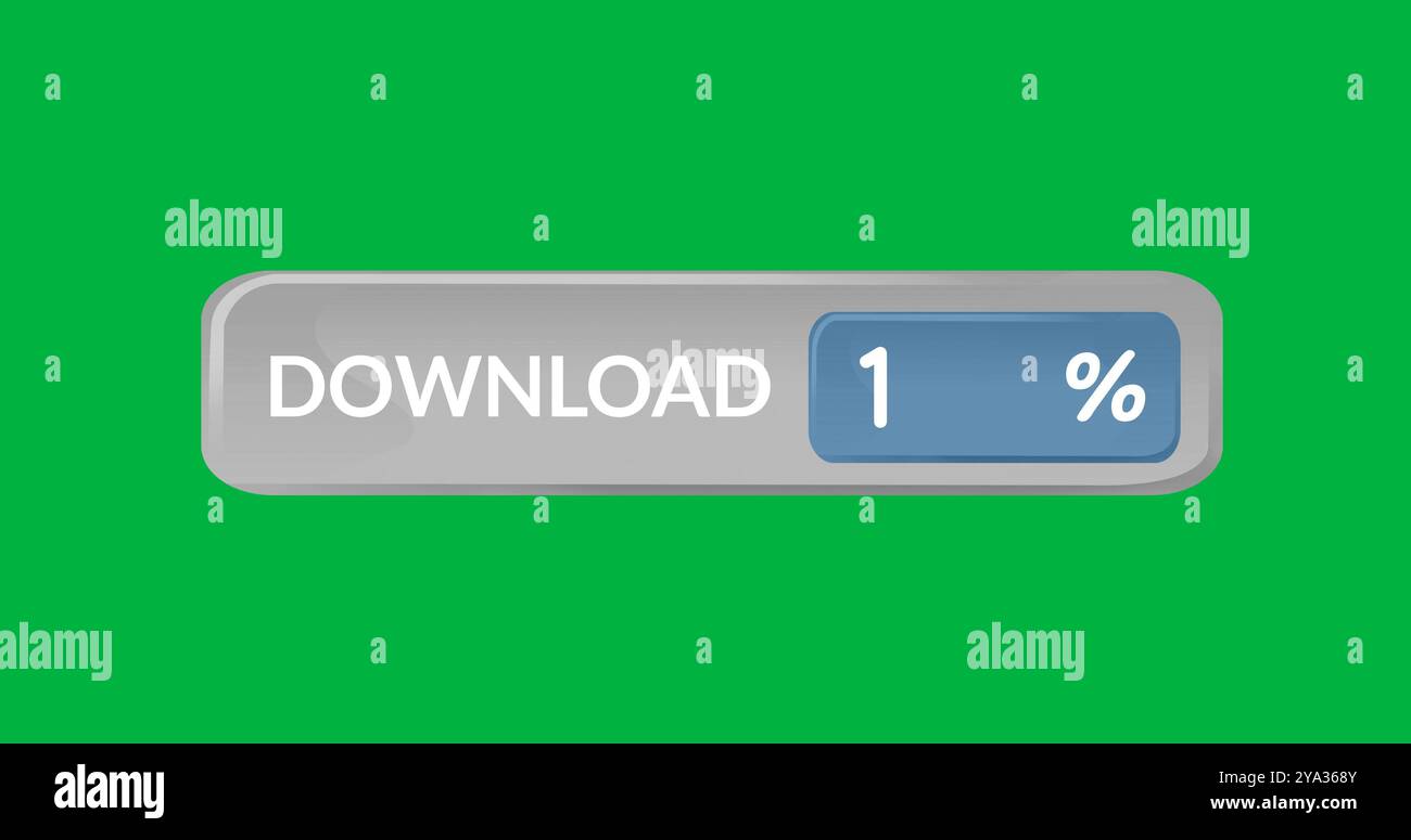 Image of a grey box with uploading percentage on a green background 4k ...