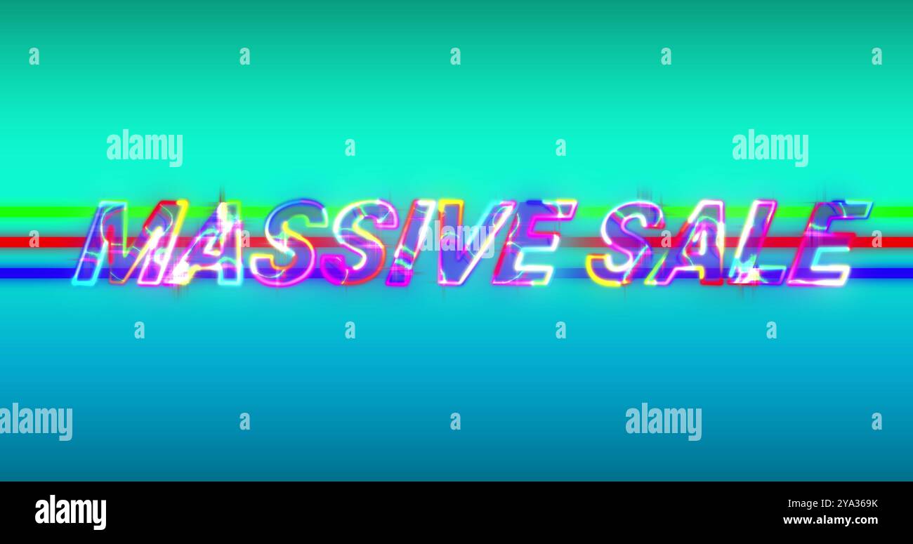Image of the words Massive Sale written in multi-coloured capital ...