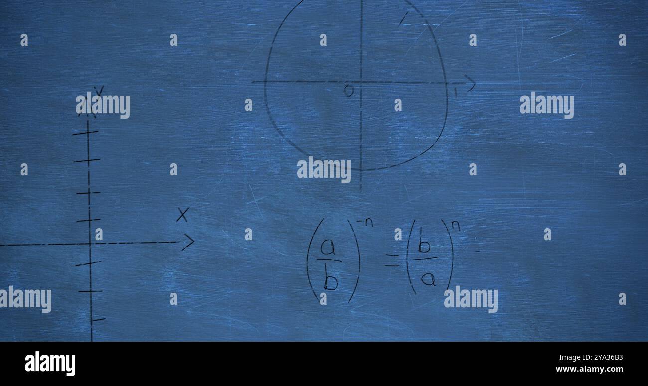 Image of handwritten mathematical calculations in black floating over a ...