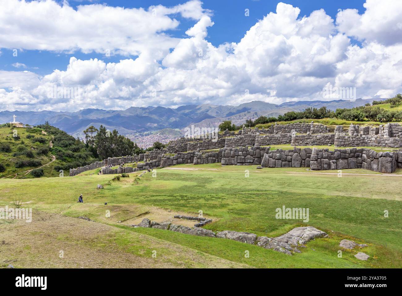 Sacsayhuaman fortress, Inca ruins in Cusco or cuzco town, Peru, South ...