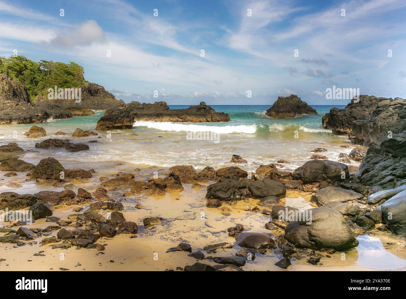 Turquoise water around the Two Brothers rocks, Fernando de Noronha ...