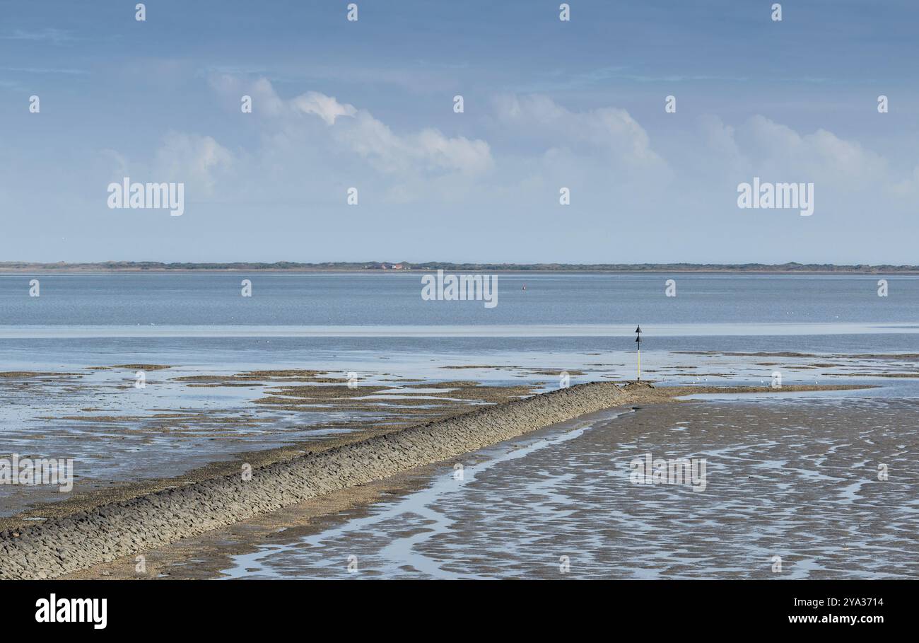 Wadden Sea National Park at low tide on the German North Sea coast ...