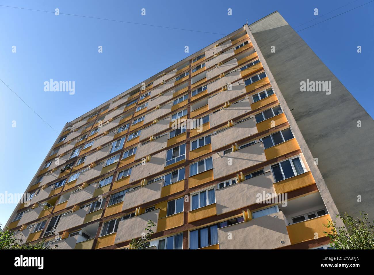 Perspective view of flat of blocks from Communist period, worn out ...