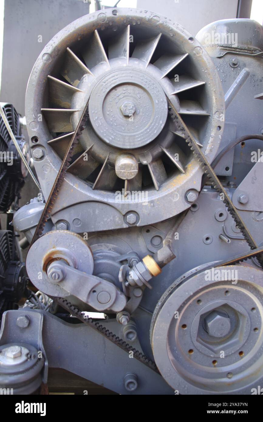 Close-up of the drives on a diesel engine Stock Photo - Alamy