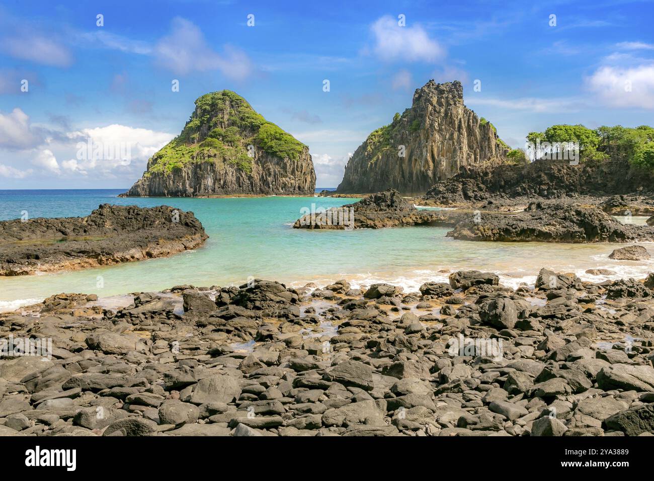 Turquoise water around the Two Brothers rocks, Fernando de Noronha ...