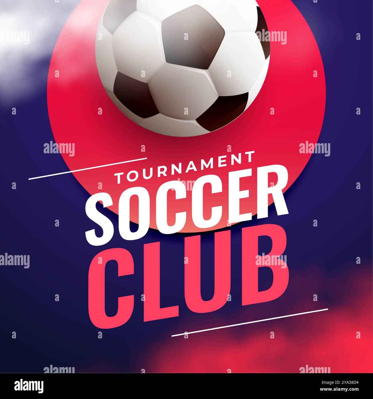 realistic soccer club tournament background with smoke effect vector ...