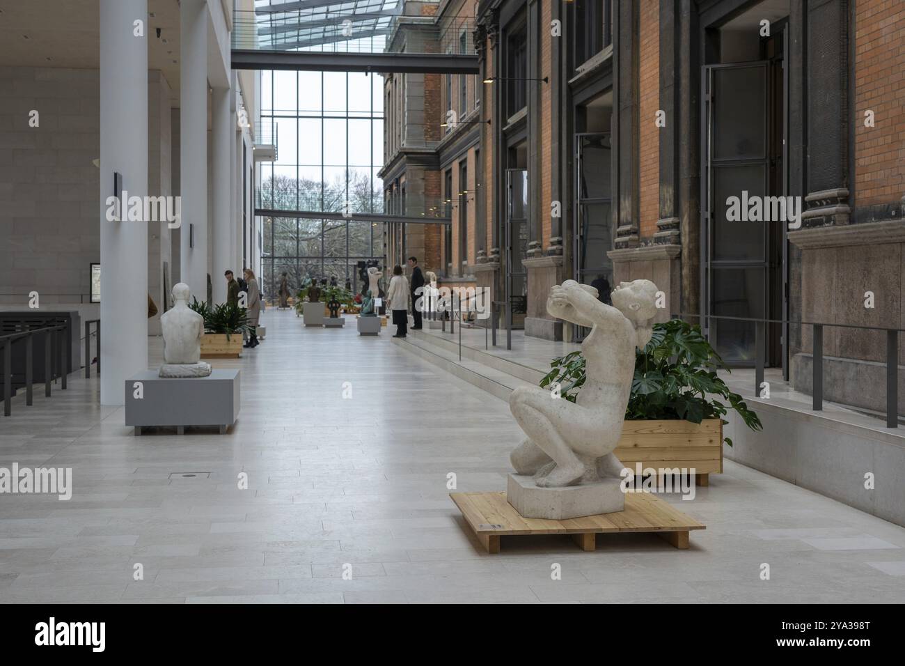 Copenhagen, Denmark, January 20, 2024: Sculptures and people inside the ...
