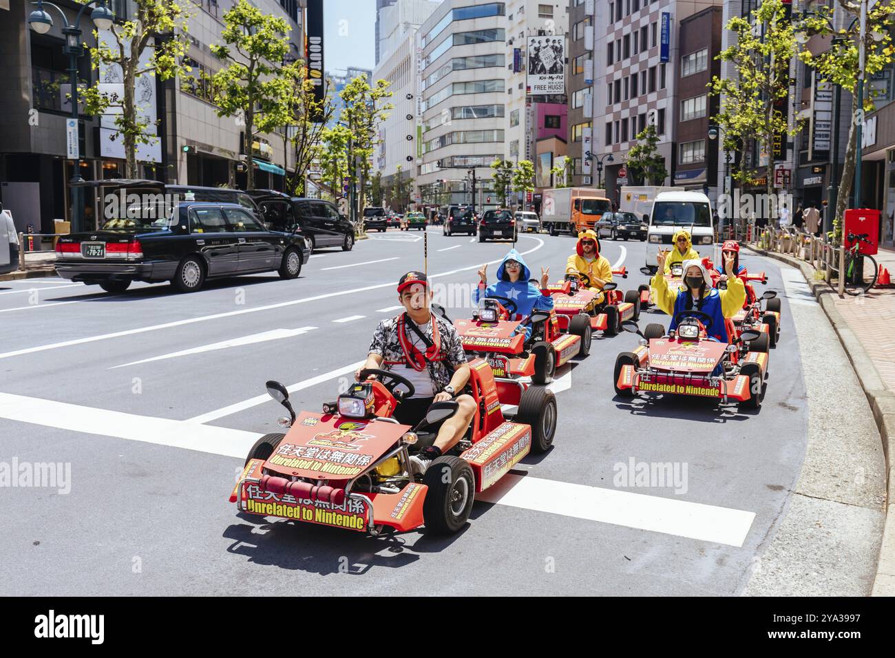TOKYO, JAPAN, MAY 11, 2019, Shibuya go karts is a popular tourist ...
