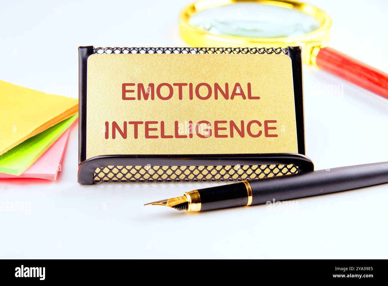 Business concept. The phrase, text, and words of EMOTIONAL INTELLIGENCE ...