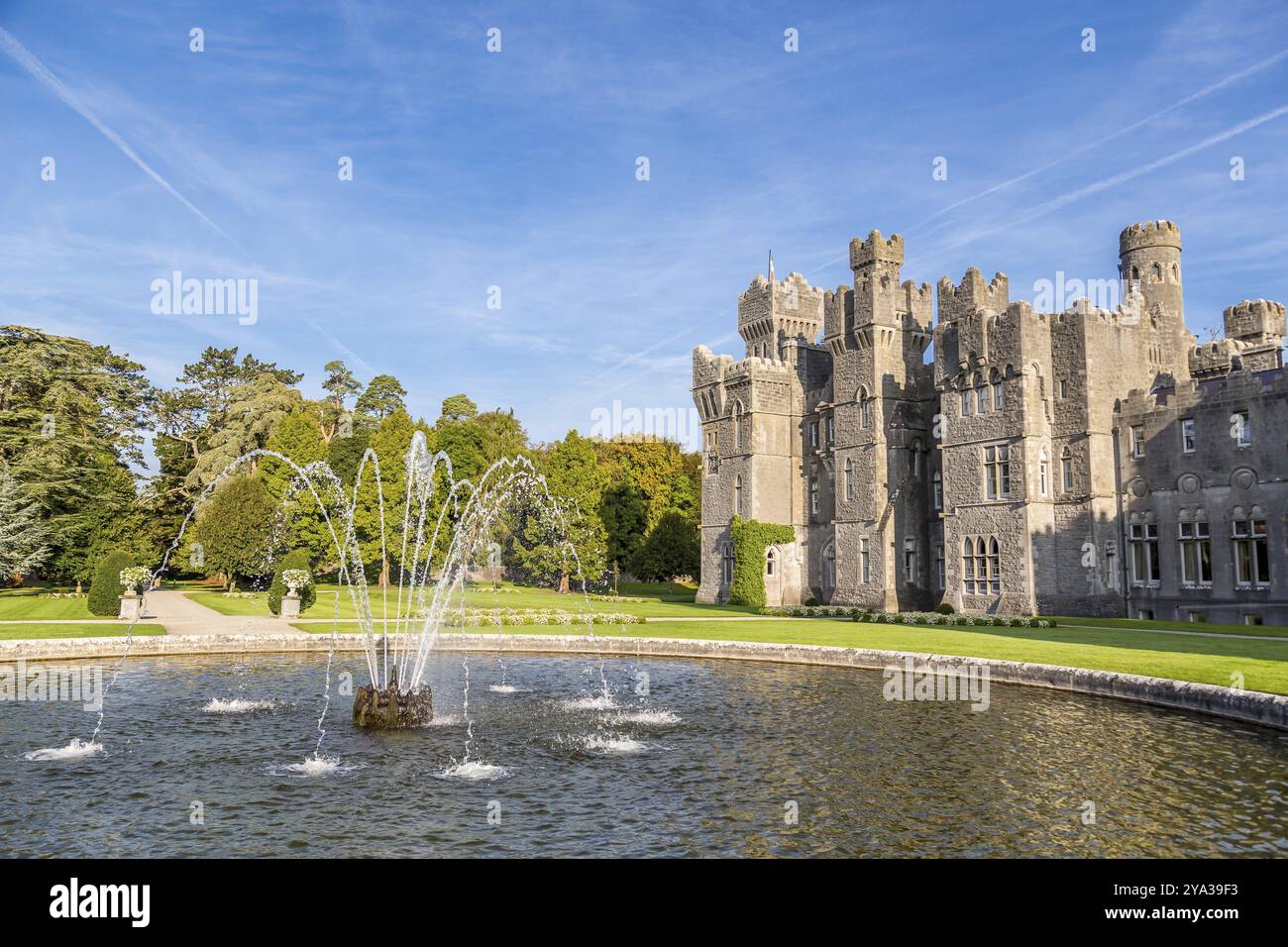 Ashford Castle. A medieval castle built in 1228. Mayo, Ireland. Europe ...