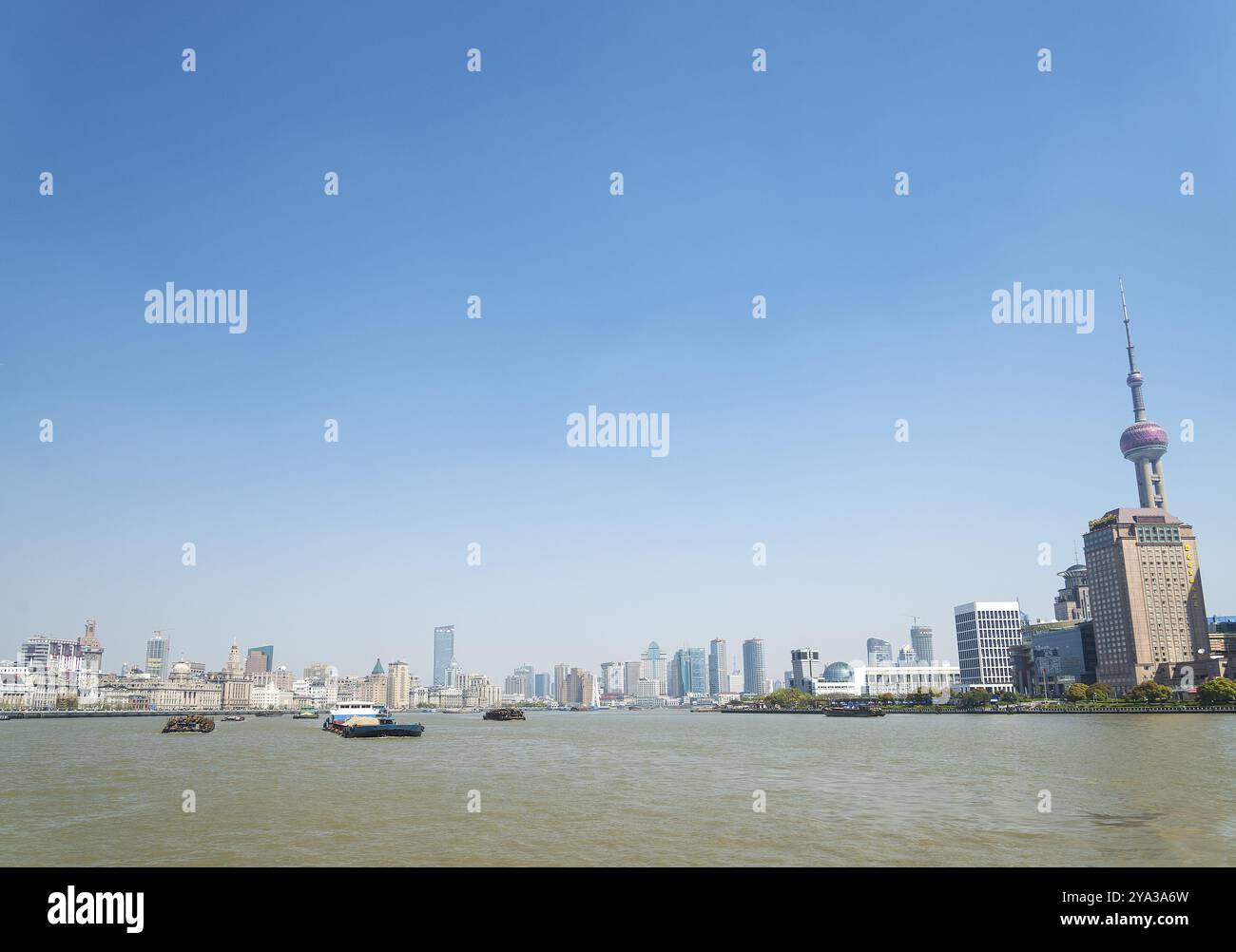 View of shanghai river buildings in china Stock Photo - Alamy