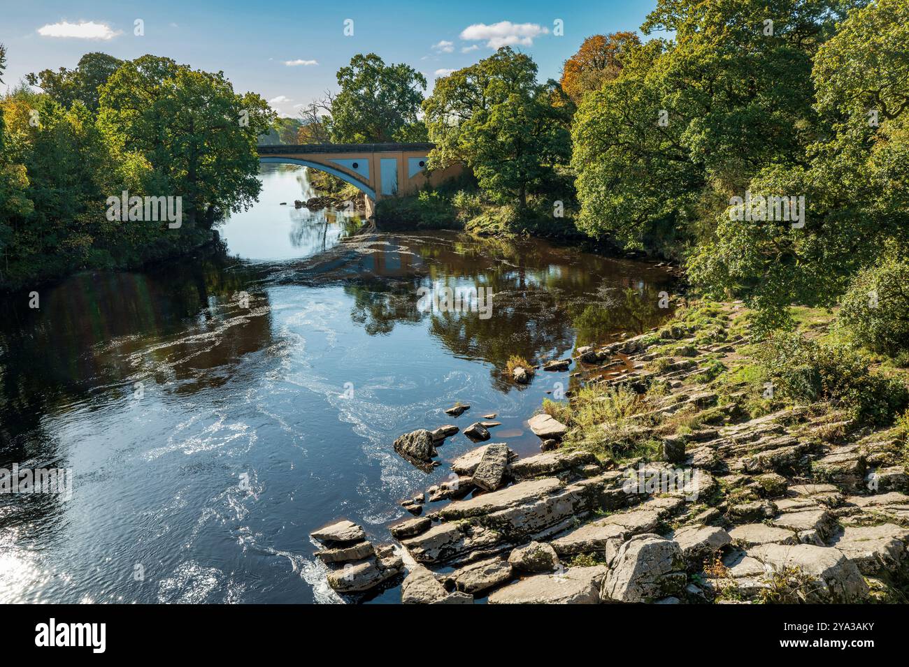 View from the Devil's Bridge in Kirkby Lonsdale, Westmorland, England ...