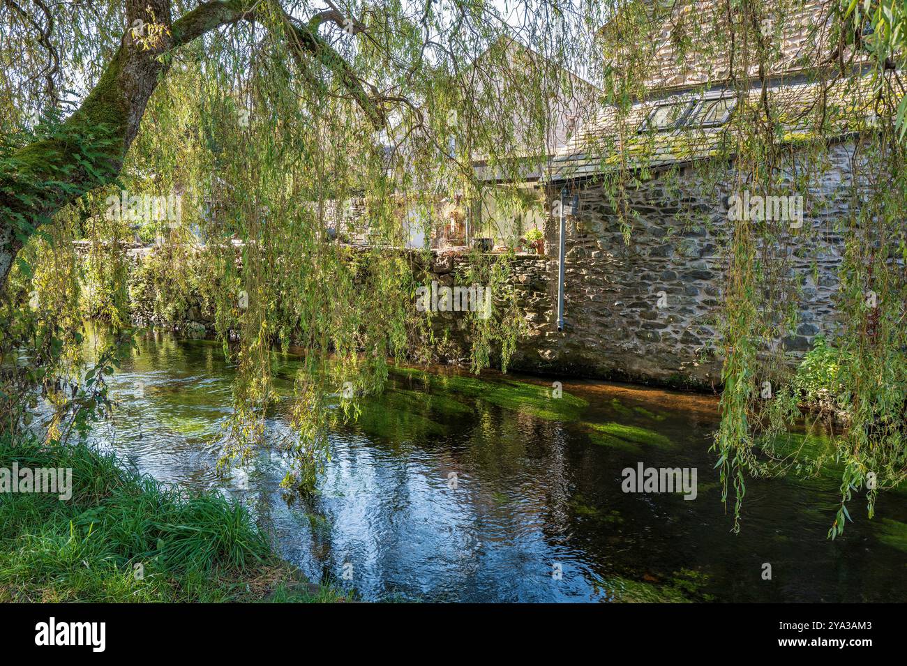 River Eea in Cartmel Village, South Lake District, England Stock Photo ...