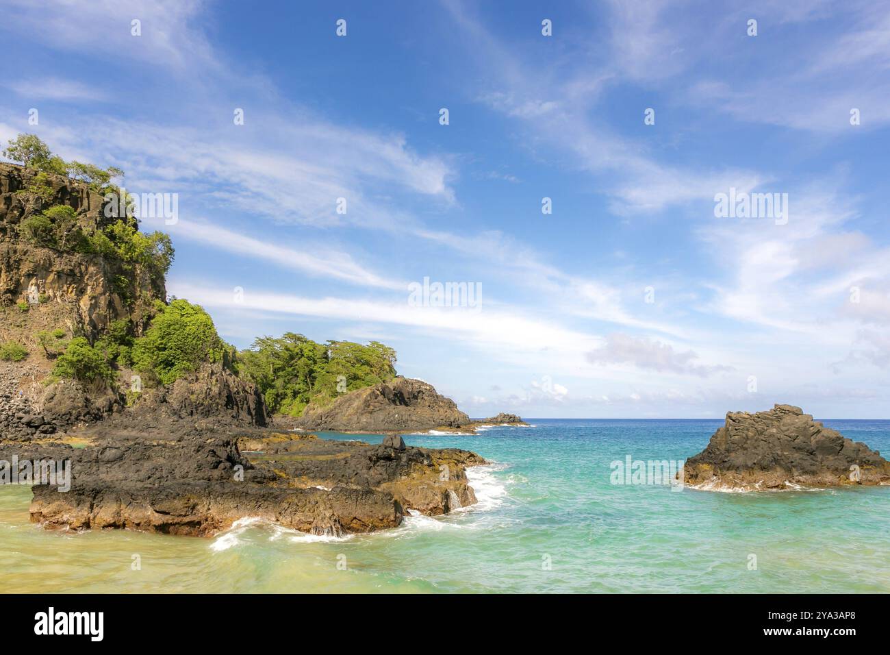 Turquoise water around the Two Brothers rocks, Fernando de Noronha ...