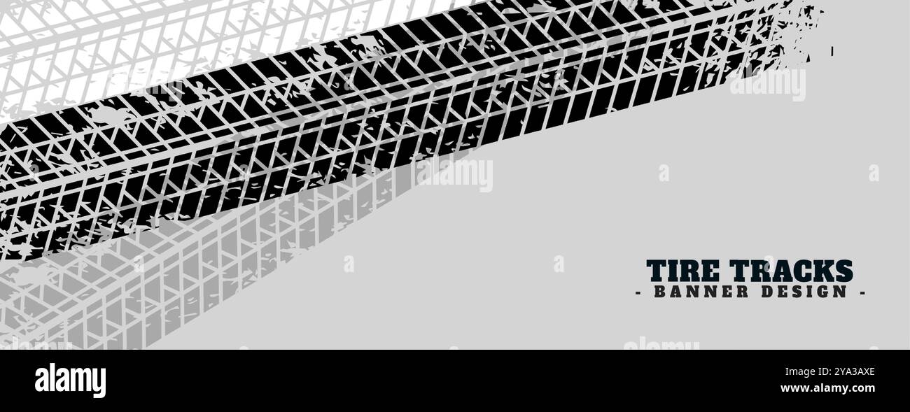 abstract tire trail pattern grey banner for off road experience vector ...