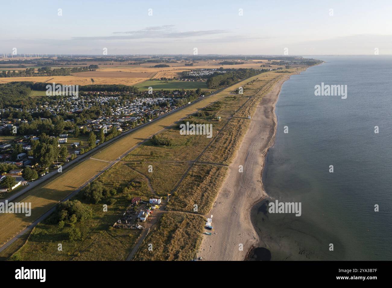 Dahme, Germany, July 31, 2021: Aerial drone view of Dahme Beach in ...