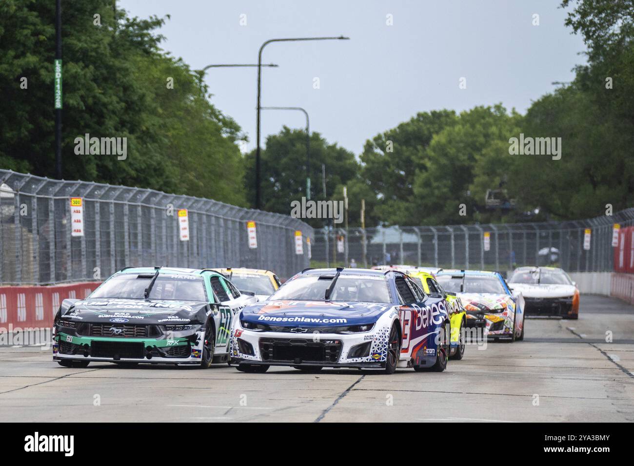 NASCAR Cup Series driver, Joey Hand races for position for the Grant ...