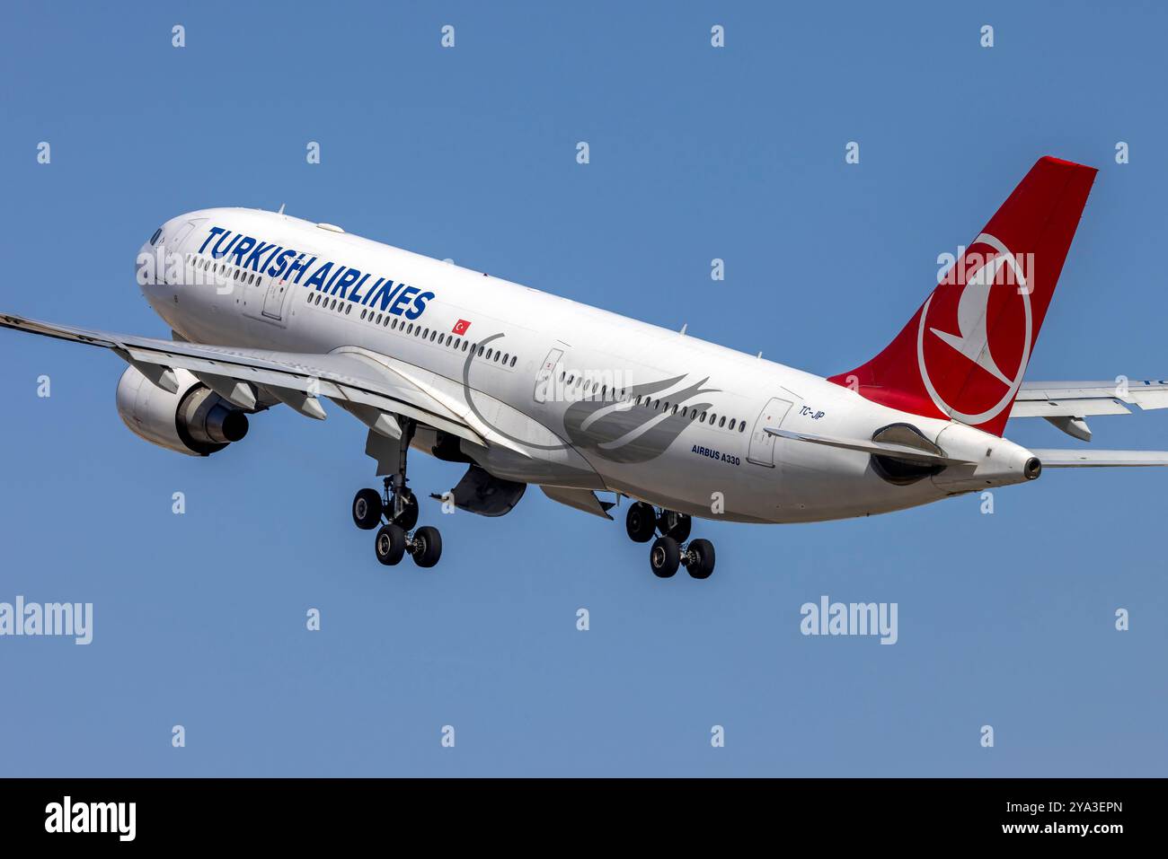 Turkish Airlines Airbus A330-223 (REG: TC-JIP) taking off runway 31 as flight TK1370 to Istanbul ...