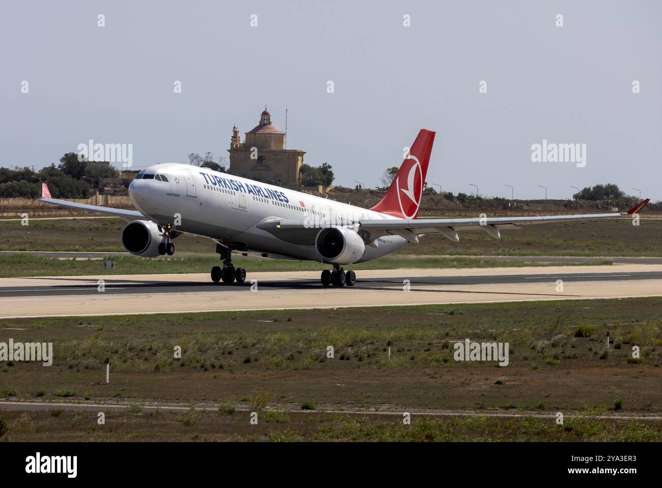 Turkish Airlines Airbus A330-223 (REG: TC-JIP) taking off runway 31 as flight TK1370 to Istanbul ...