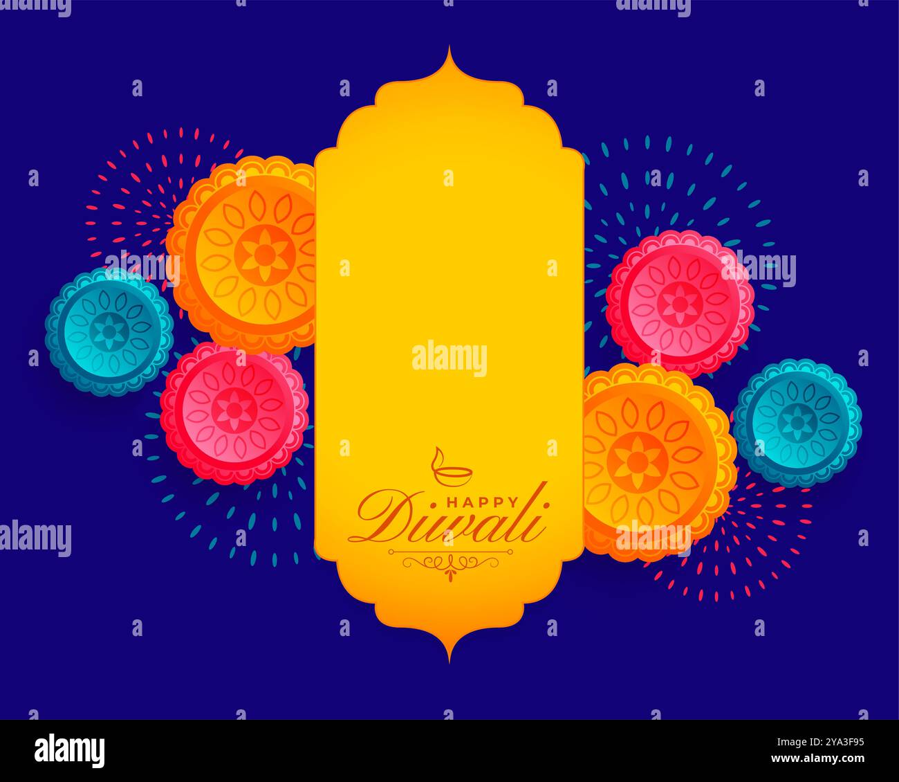decorative happy diwali 2024 cultural background with firework ...
