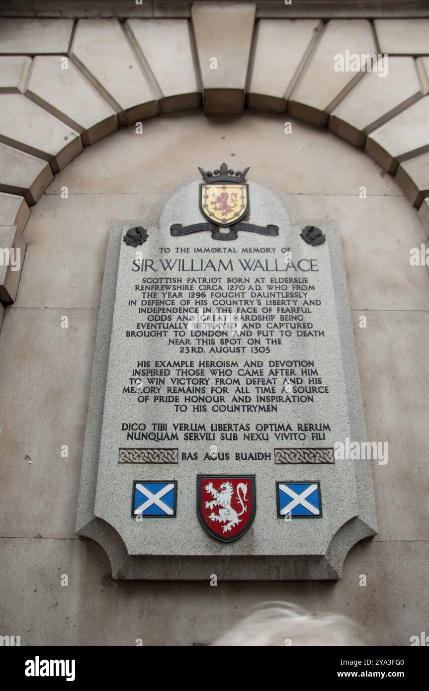 Memorial to William Wallace, Smithfield, City of London, England, United Kingdom. Sir William ...