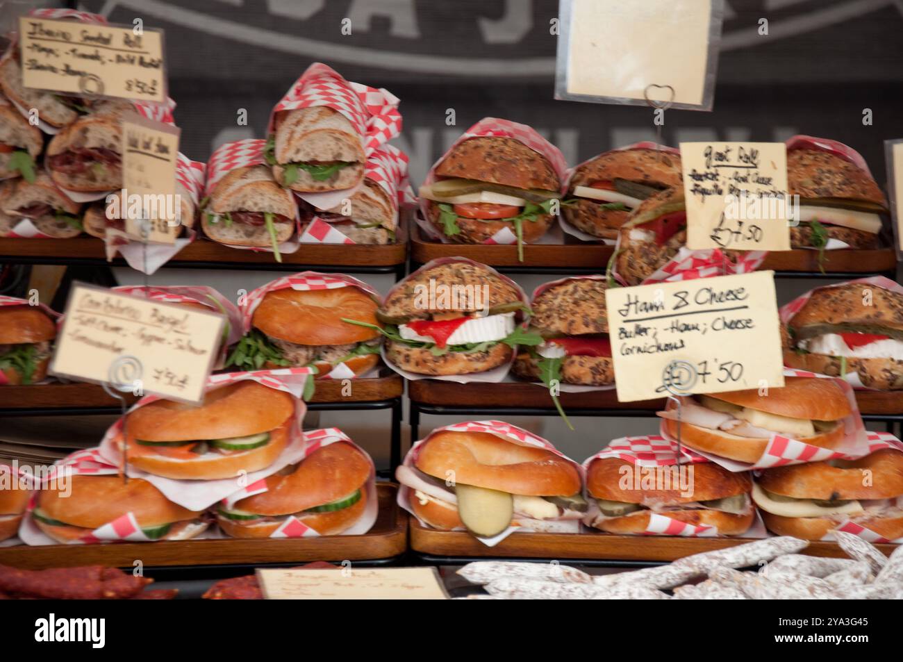 Sandwich Stall, Farmers' market, Forecourt, Kings Cross Station; Camden ...