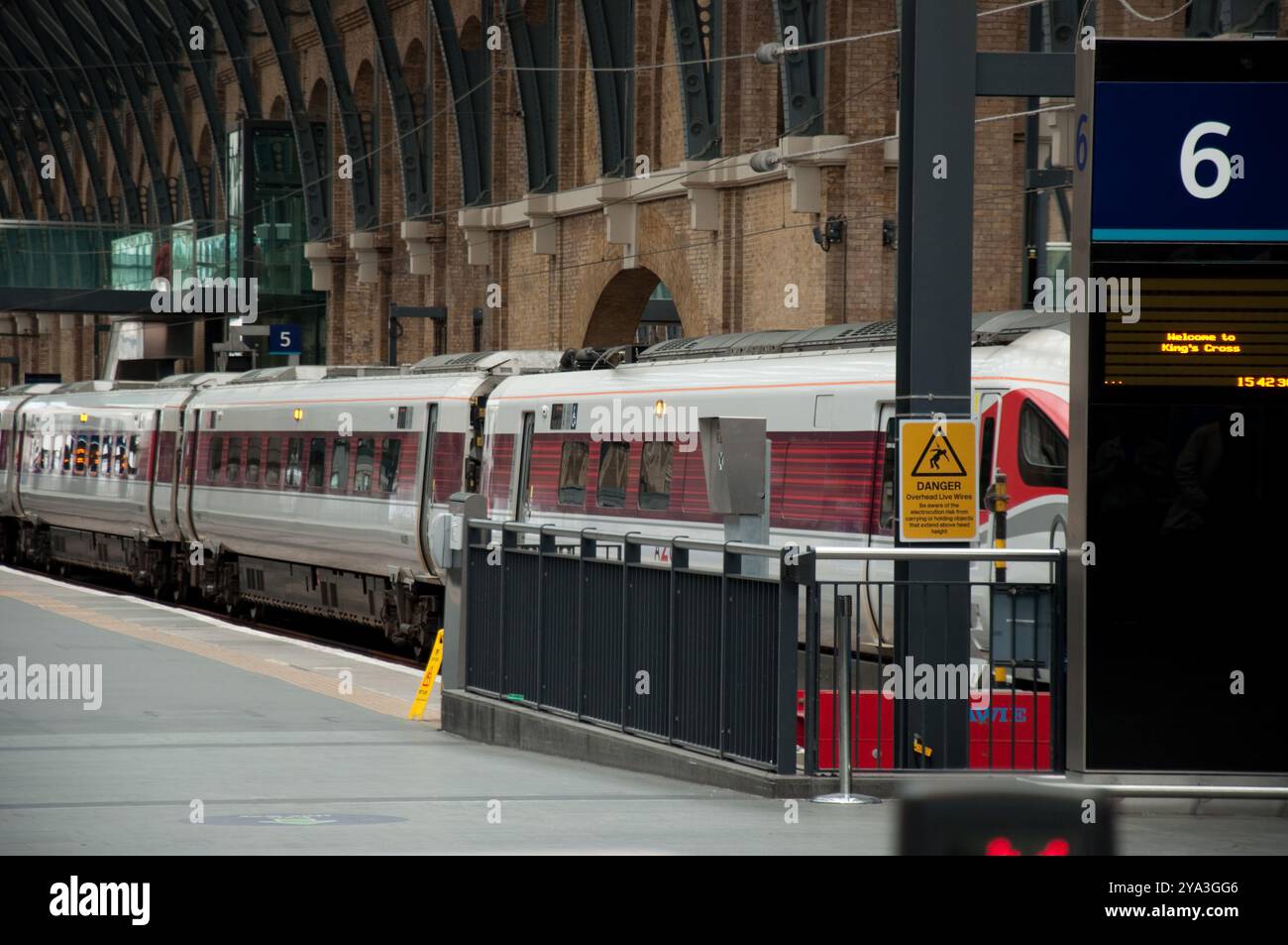 Train waiting to depart, Kings Cross Station; Camden, London, England ...