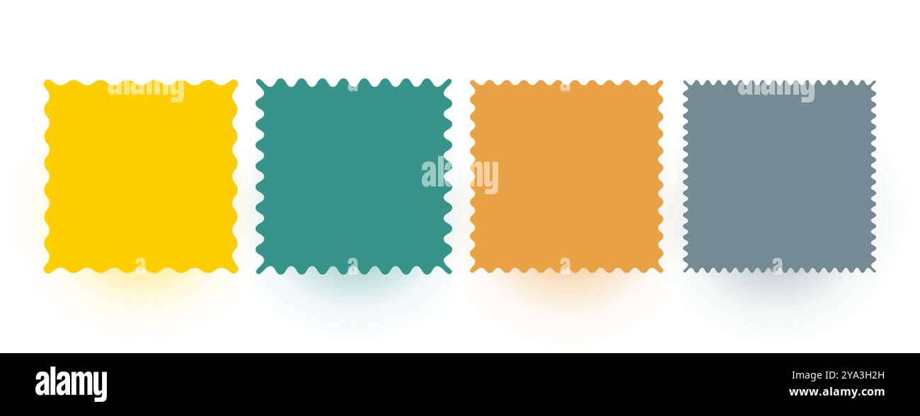 set of squiggly square boxes with text space vector Stock Vector Image ...